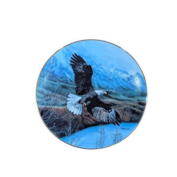 Art | Vintage 1991 Charles Frace Freedom Eagle Souring Porcelain Plate ...